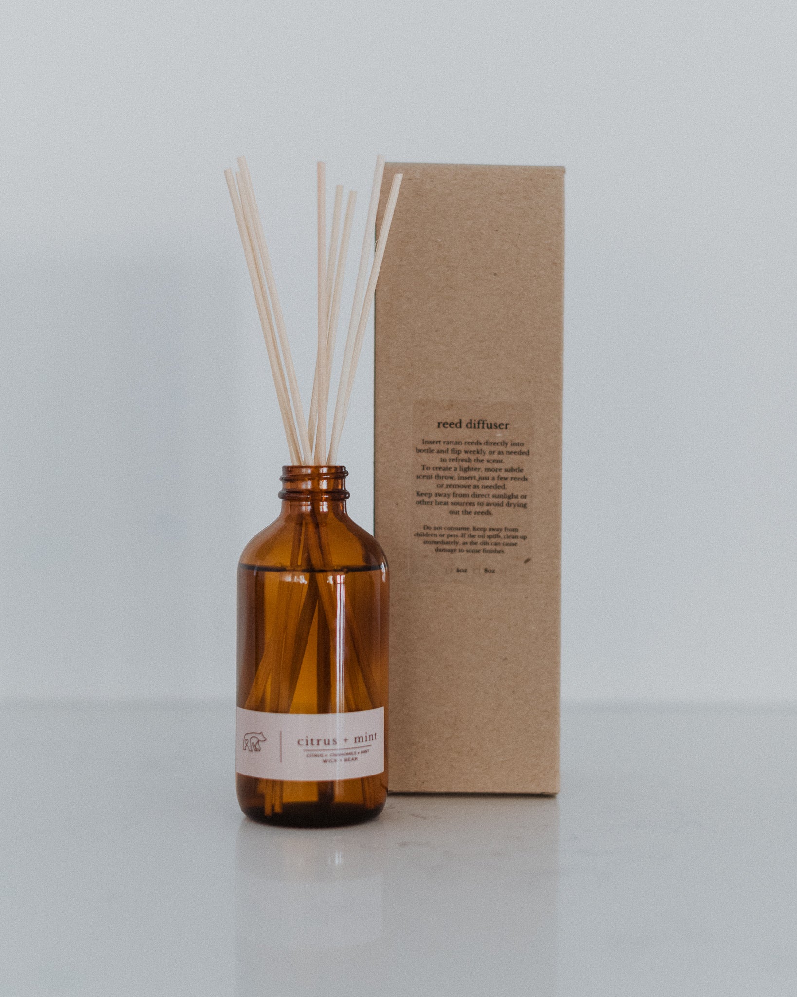 4oz reed diffuser – wick + bear
